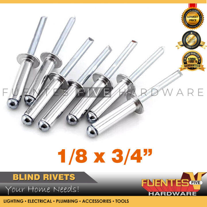 Aluminum Blind Rivets 1/8 x 3/4 (sold per box or 100pcs) | Lazada PH