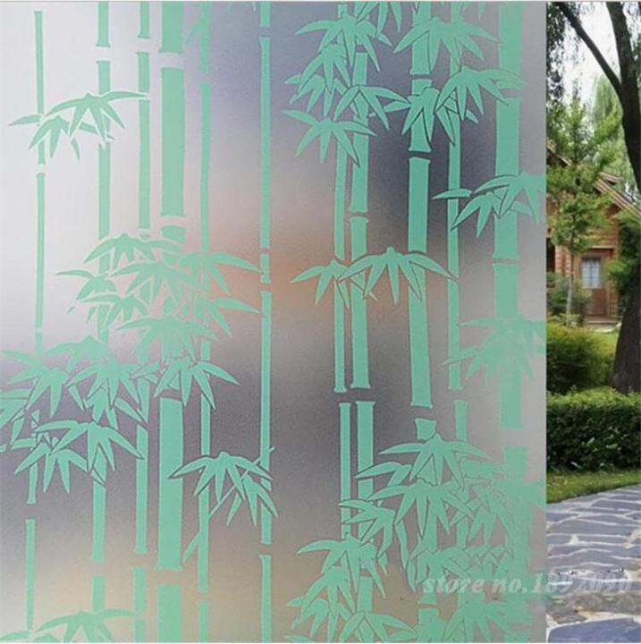 45*500cm GREEN .BAMBOO DESIGN Pattern Home Decor Opaque Privacy Self ...