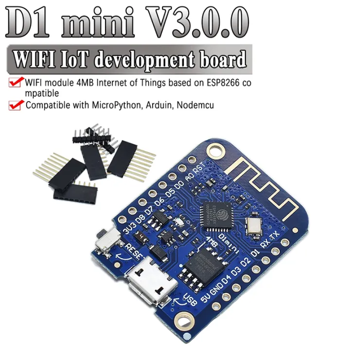 Wemos D1 Mini V3.0.0 WIFI Internet of Things Development Board Based ESP8266 CH340 CH340G 4MB ...
