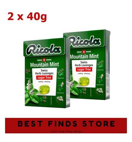 Ricola Mountain Mint Sugar Free Swiss Herb Lozenges Hard Candies 40g - Pack of 2 | Lazada PH