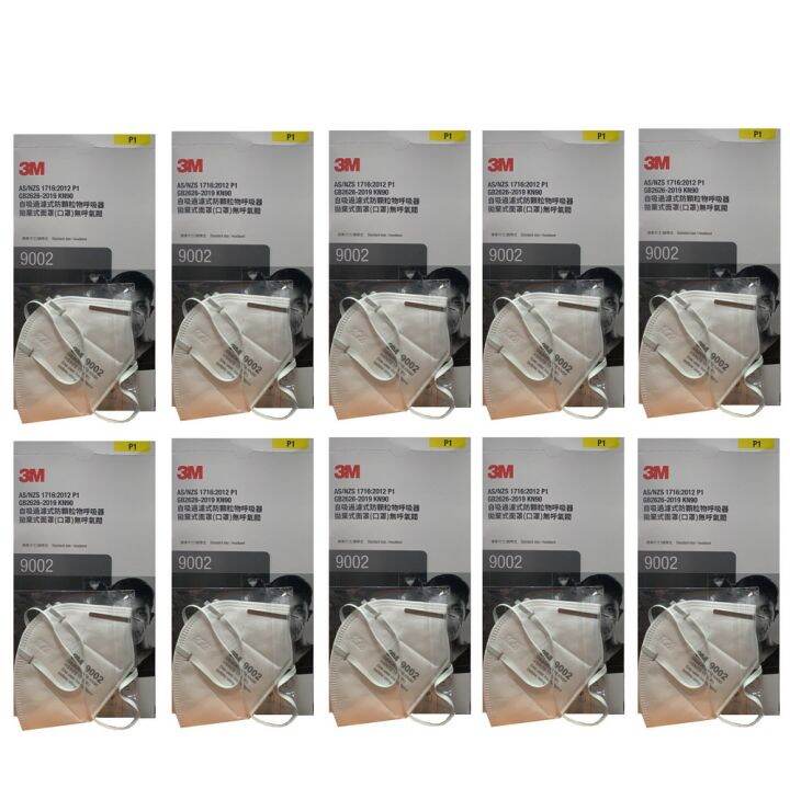 3M 9002 (50pcs)x10 Boxes หน้ากากป้องกันฝุ่นละออง P1 Particulate Respirator Head Band | Lazada.co.th