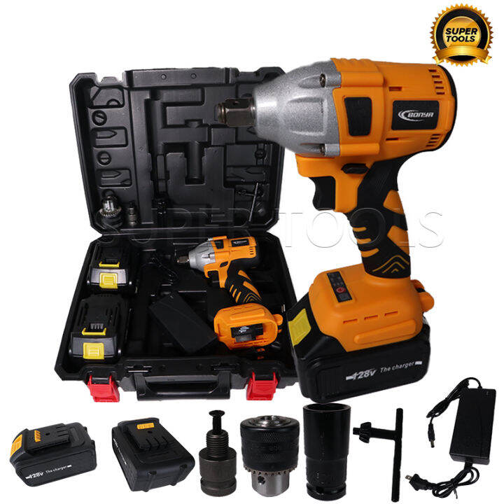 BONYA บล็อกแบต 128 V เป็นรุ่นใหม่ล่าสุด2ระบบมีระบบAuto Stopมอเตอร์BRUSHLESSไร้แปลงถ่านที่แรง ...