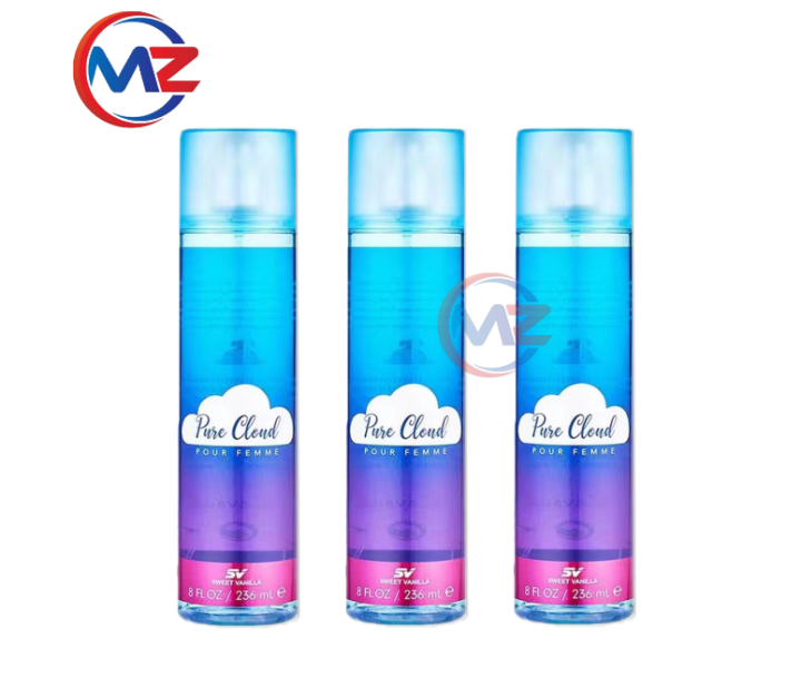 ( SET OF 3 ) Sweet Vanilla PURE CLOUD Pouf Femme Fragrance Mist BRUME ...