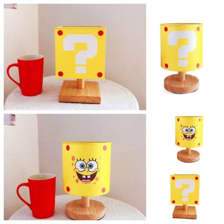 YIAFENG Mario Bros Mario Desk Lamp Super Mary Question Mark Mario Night ...