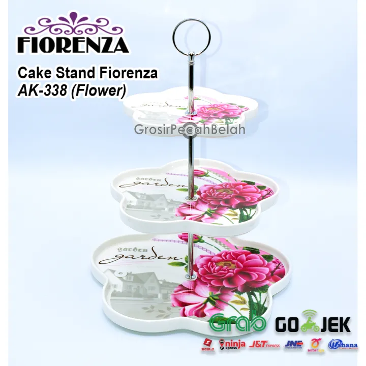 Cake Stand 3 Tier Flower - Alas Kue Susun Fiorenza AK-338 | Lazada Indonesia