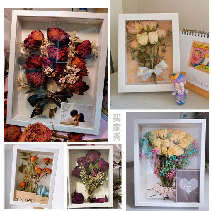 Dried Flower Storage Photo FramediyStand Rose Flower Preservation Three ...