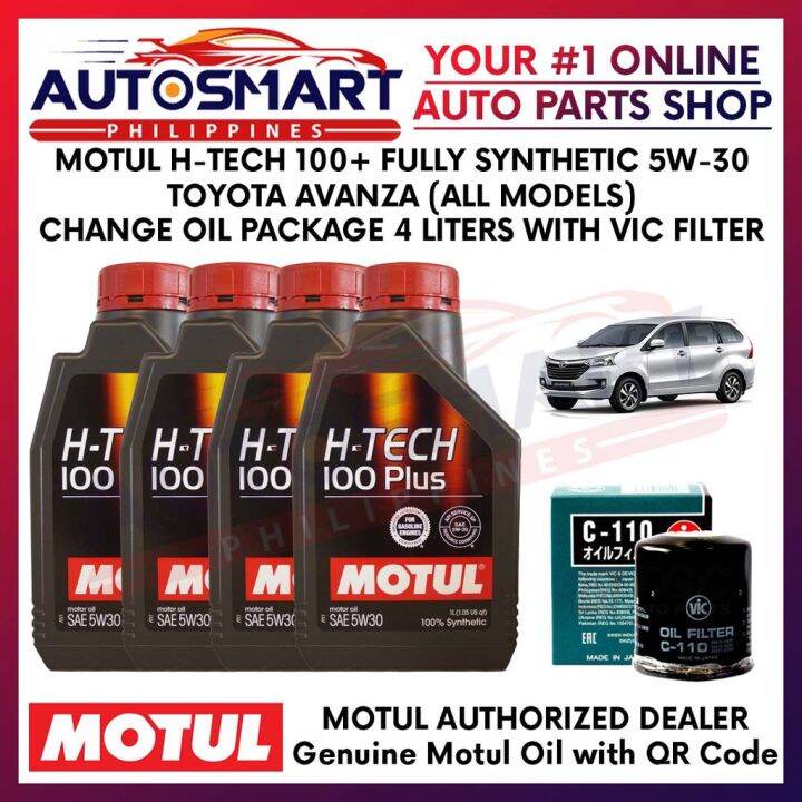 MOTUL Toyota Avanza H-TECH 100+ Fully Synthetic 5W-30 4 Liters Change ...