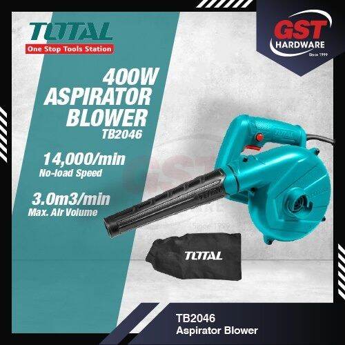 TOTAL Corded Aspirator Blower TB2046 400W Air Leaf Dust Blower Angin ...