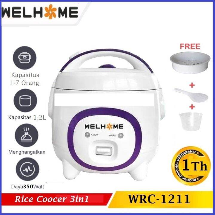Rice Cooker Welhome WRC-1211 Magic Com 1,2 Liter 3in1 Multifungsi ...