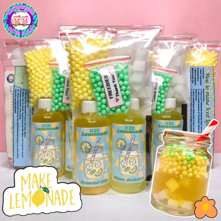 Iced Lemonade Slime Kit (mini slime kit) || Twintastic Slime Ph | Lazada PH