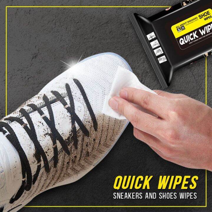 12/30/80pcs Portable Shoe Wipes White Sneaker Cleaner Disposable ...