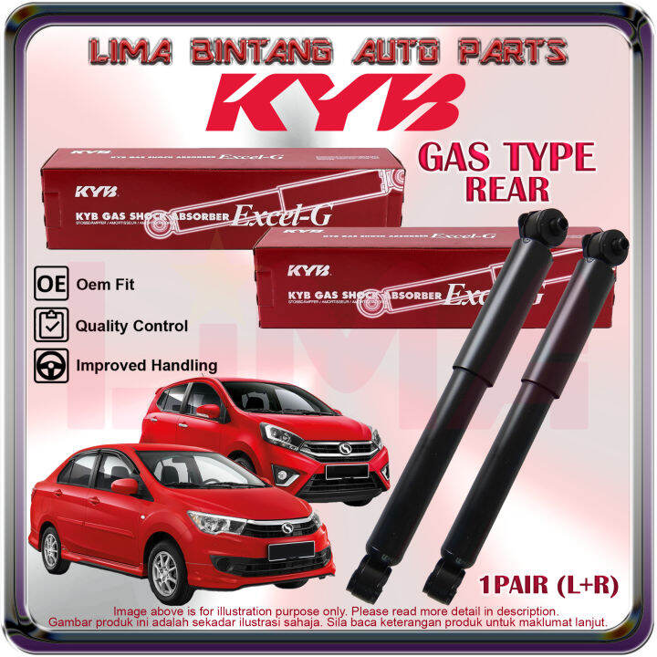 ( 1Pair ) Perodua Axia , Bezza Rear Shock Absorber Gas KAYABA KYB | Lazada