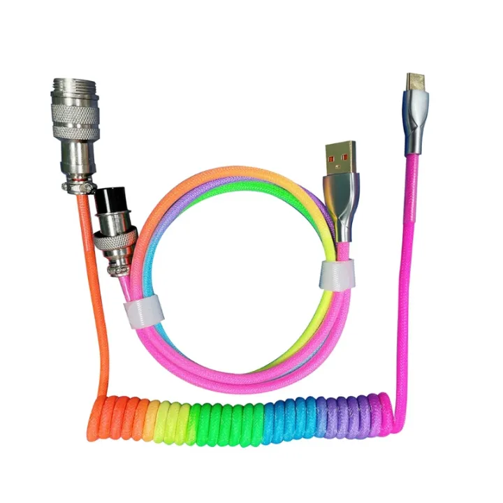 Custom Mechanical Keyboard Cable Handmade Coiled Type C USB Cable ...