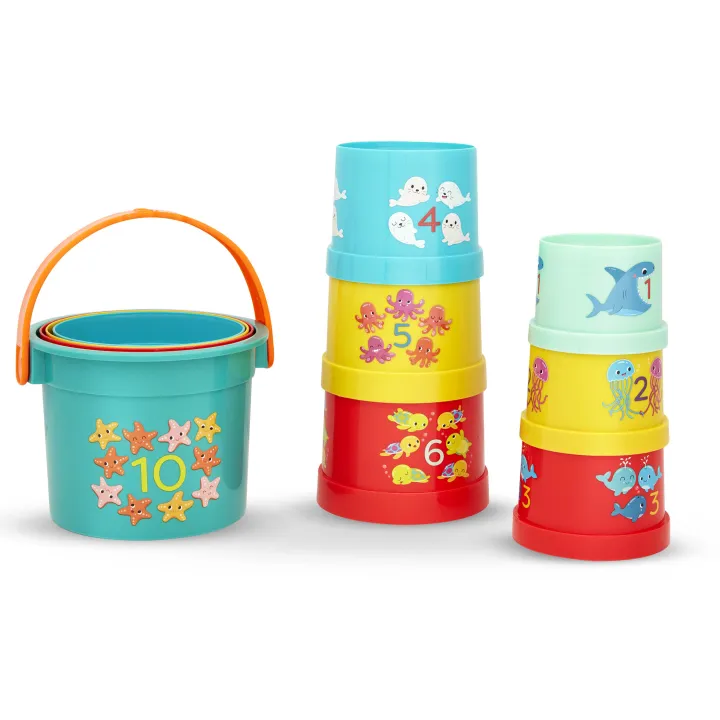 B. Colorful Stackable Buckets - 10 pcs Bazillion Buckets for Kids ...