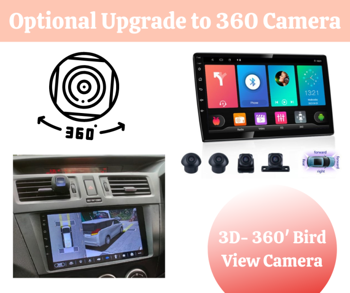 360 Car Camera 3D Seamless Surround View Camera AHD For Car Android ...
