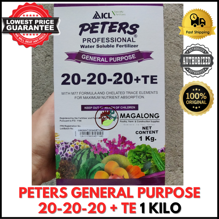 PETERS PROFESSIONAL WATER SOLUBLE FERTILIZER - GENERAL PURPOSE 20-20-20 ...