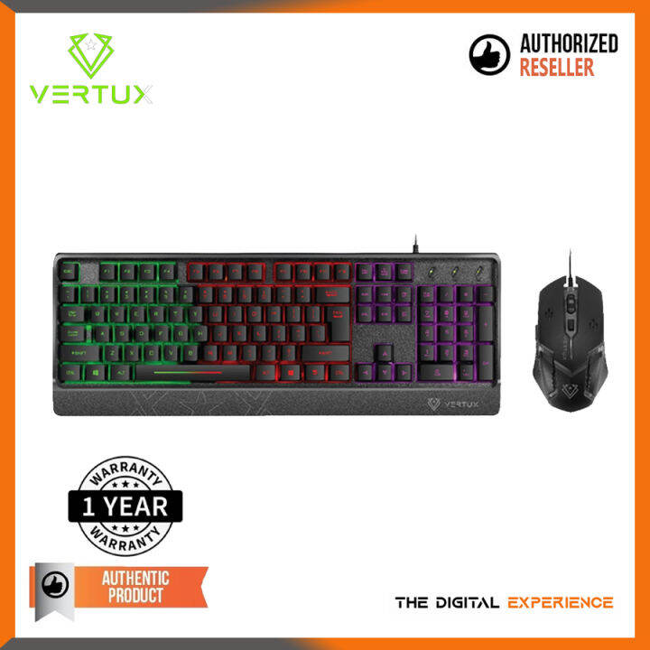 Vertux Orion Ergonomic Wired Gaming Keyboard & Mouse Combo/Rainbow ...