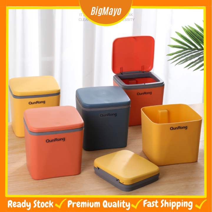 ⭐BIGMAYO⭐ 2L Mini Square Deskop Plastic DustBin Mini Dustbin with Open ...
