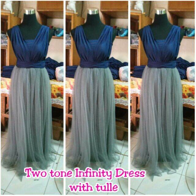 Two tone Infinity Dress with tulle for bridesmaids wedding any special ...