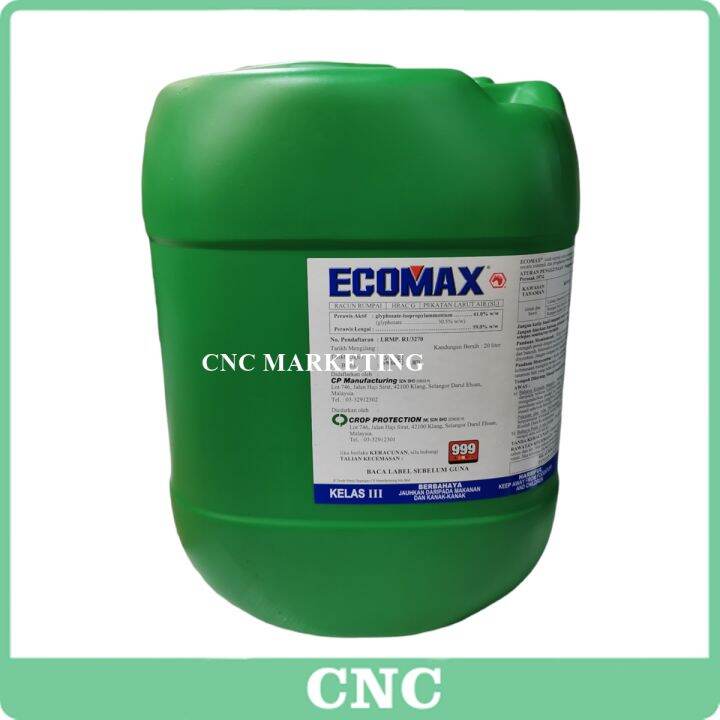 20L Ecomax Glyphosate Isopropylammonium 41.0% Racun Rumput Herbicides ...