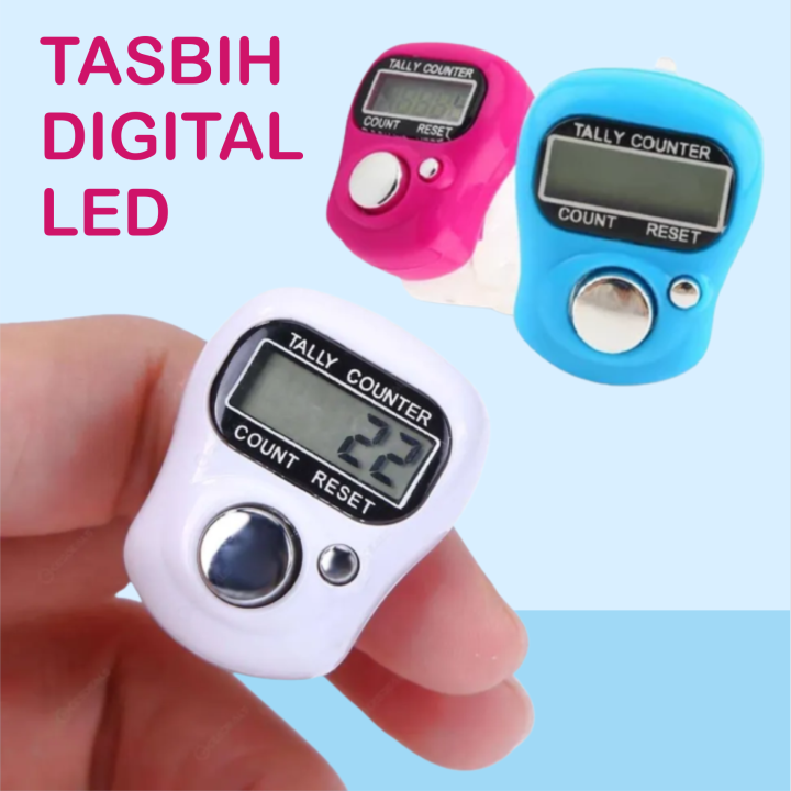 Tasbih Digital Mini Tally Counter Cincin Jari Counter LED Alat Hitung ...