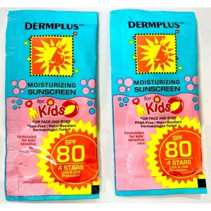 DERMPLUS Moisturizing Sunscreen Kids SPF 80 Sachet 15ML by 2s | Lazada PH