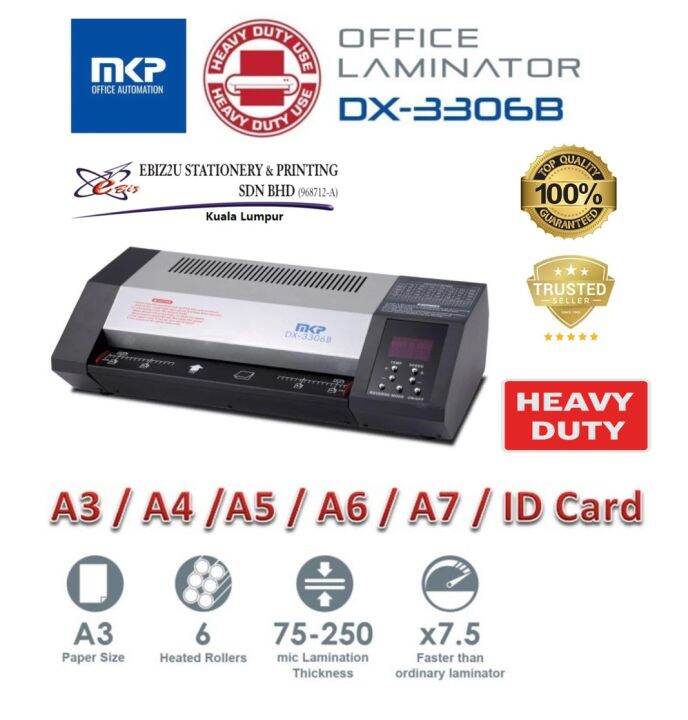Mkp Dx 3306b A3 Heavy Duty 6 Rollers Laminating Machine Digital