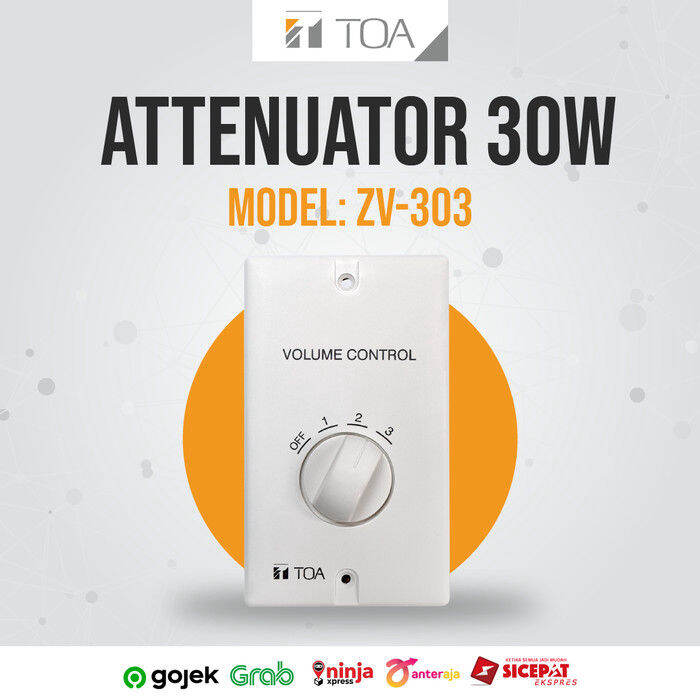 ATTENUATOR VOLUME CONTROL 30W TOA MODEL ZV-303 AKSESORIS AUDIO | Lazada Indonesia