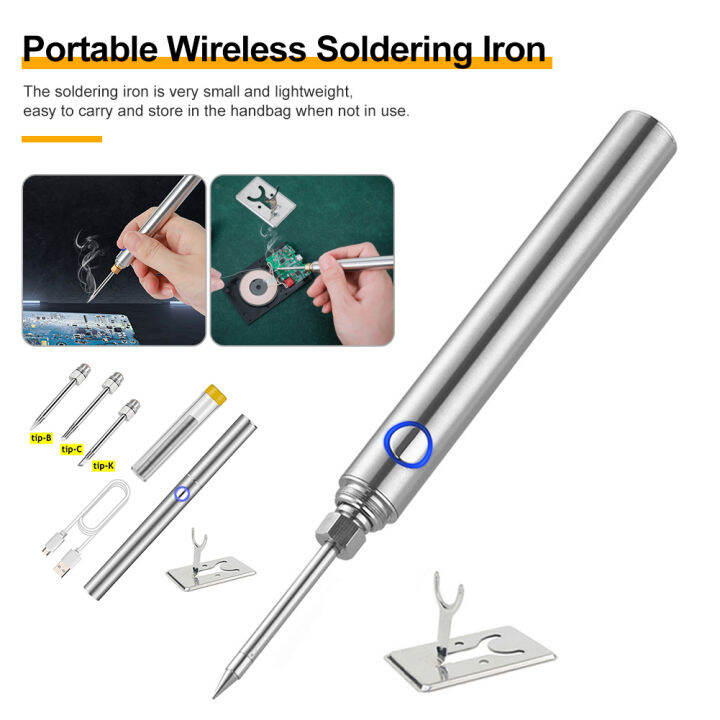 Portable Wireless Soldering Iron With 1/3 Tips Fast Heating Soldering ...