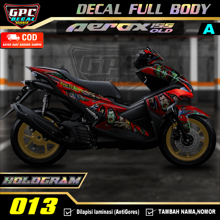 Decal Sticker Variasi Fullbody-STICKER HOLOGRAM Yamaha Aerox 155 Old ...