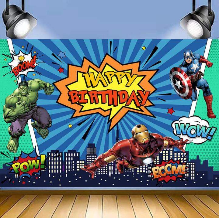 Iron Man Theme Backdrop for Boys Birthday Party Decorative Supplies ...