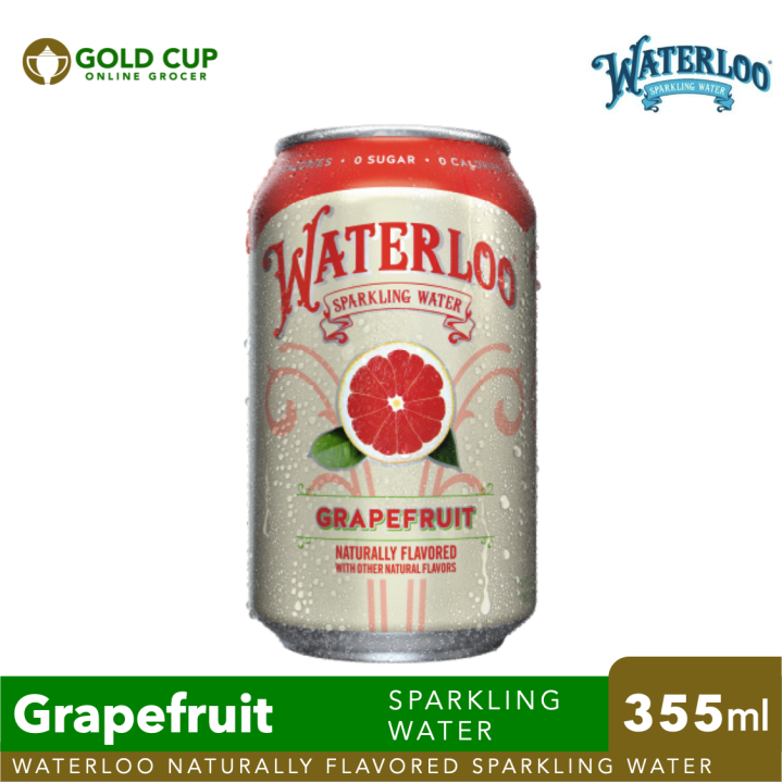 Waterloo Sparkling Water Grapefruit 355mL (Zero Calorie - Naturally Flavored) | Lazada PH