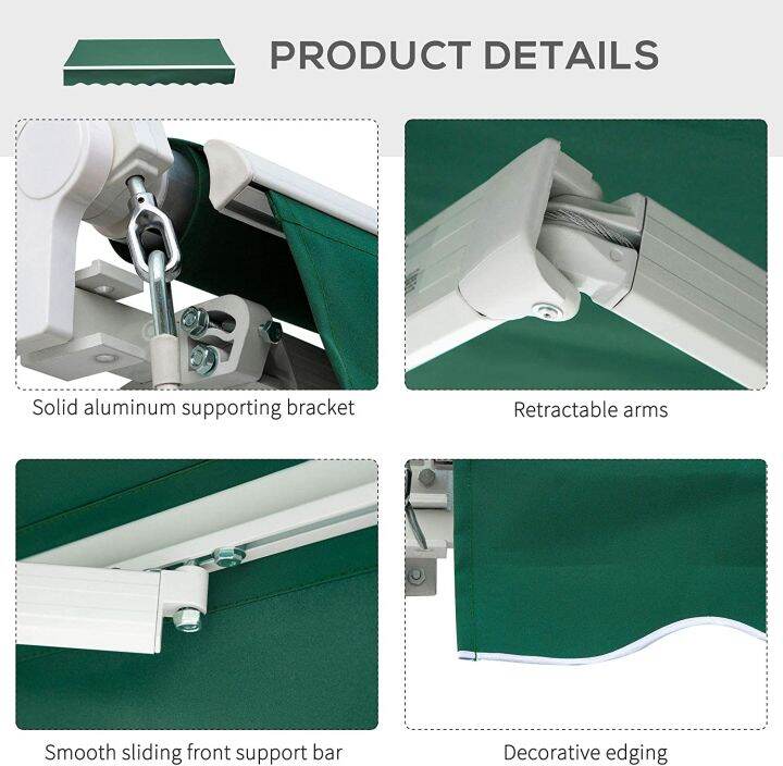 3x2meters Foldable Folding Awning Retractable Awning/Manual Exterior ...