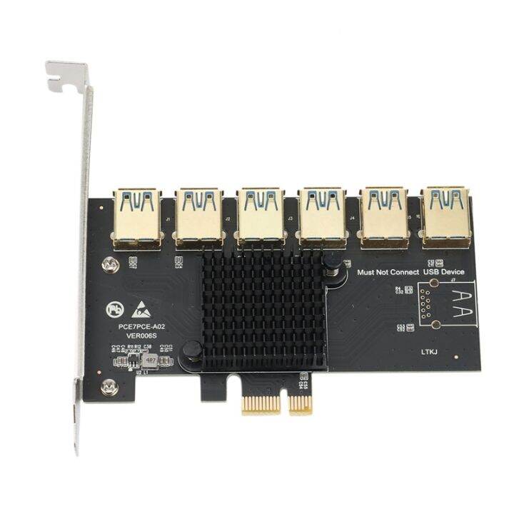 PCI Express PCIE 1 to 6 USB3.0 Riser Card for PCI Express X16 Riser ...