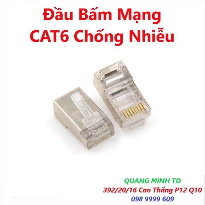 Đầu bấm dây cáp mạng RJ45 CAT6 Chống nhiễu (bán lẻ từng hạt) | Lazada.vn