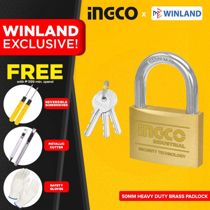 INGCO by Winland Heavy Duty Brass Padlock Pad lock | Lazada PH