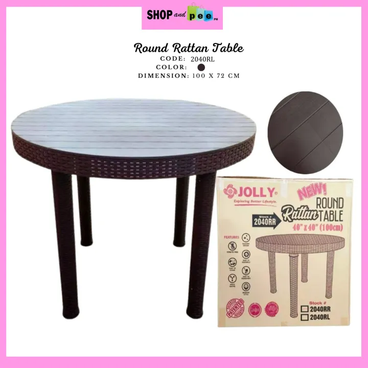 ROUND RATTAN TABLE / JOLLY ROUND TABLE/ VINTAGE /BROWN | Lazada PH