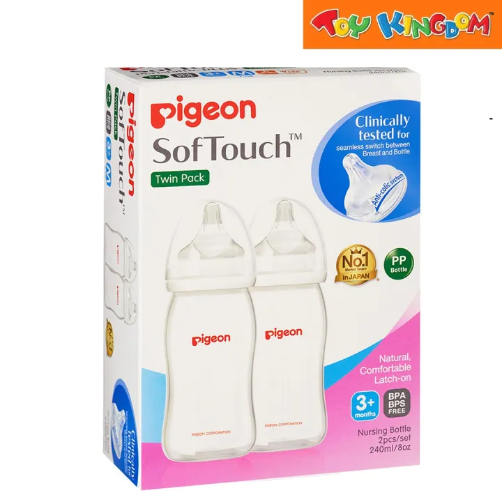 Pigeon 240ml Softouch Peristaltic Plus Wide-Neck Bottle Twin Pack | Lazada PH