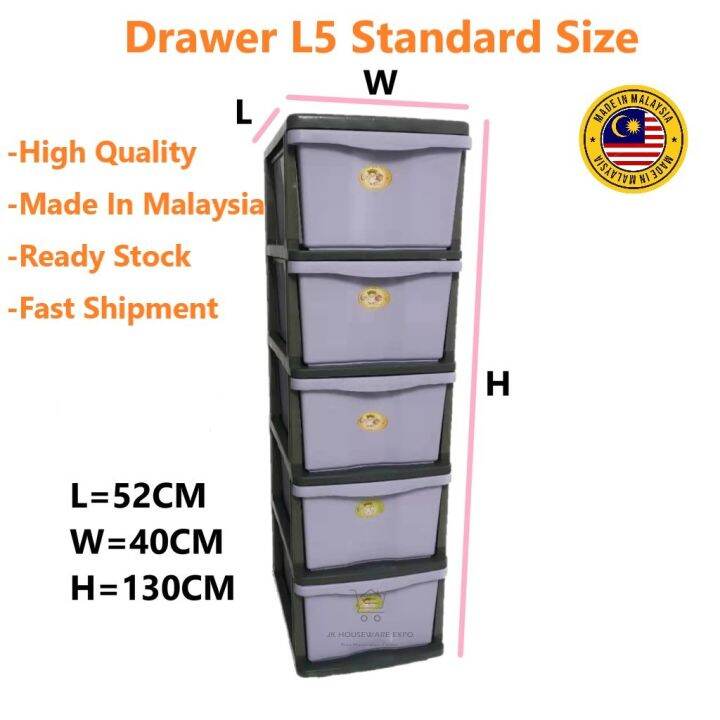 5 Tiers Plastic Drawer/5 Tiers Cabinet/Storage Cabinet/Multipurpose ...