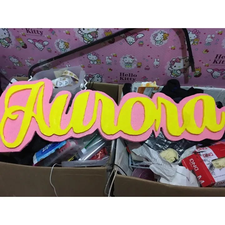 Ocassion and house styro name letter design glittery customize | Lazada PH