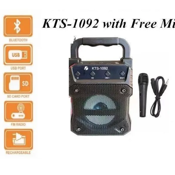 Bluetooth Speaker With Free Mic Karaoke Portable Super Bass LED ...