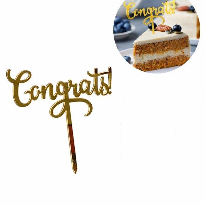 Topper Cake Congrats Congratulation Acrylic Hiasan Kue Akrilik Selamat ...