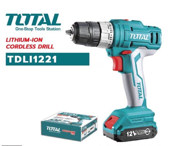 TOTAL สว่านกระแทกไร้สาย รุ่น TDLI - 1221 12V พร้อมแบตเตอรี่ 1 ก้อน ...