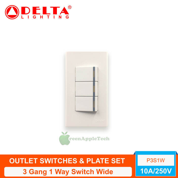 3 Gang 1 Way Switch Wide - P3S1W – 10A/250V SET(Combination) | Lazada PH