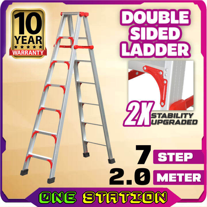 7 Step Ladderman Aluminium Double Sided Ladder Multi Purpose Ladder ...