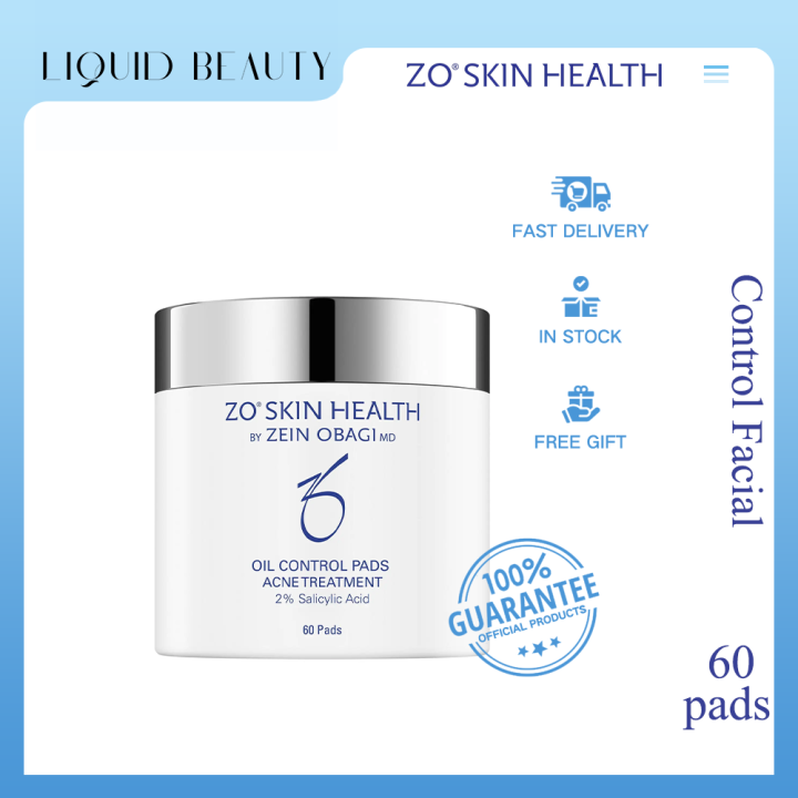 ZO SKIN HEALTH OIL CONTROL PADS ACNE TREATMENT Decongests pores reduces ...