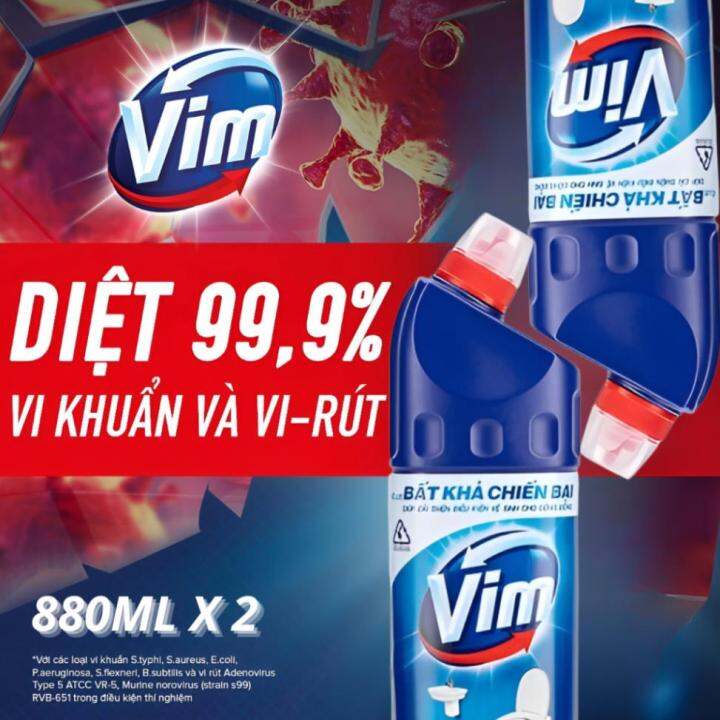 (Combo 2 Chai) Nước Tẩy Bồn Cầu Diệt Khuẩn Vim (880ml) | Lazada.vn