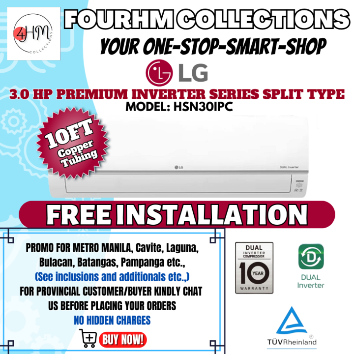 FOURHMC LG 3.0 HP Premium Inverter with Ionizer Split Type Model ...