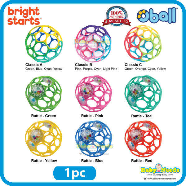 Bright Starts Oball Classic/Rattle Easy-Grasp Toy 4" (1pc) | Lazada