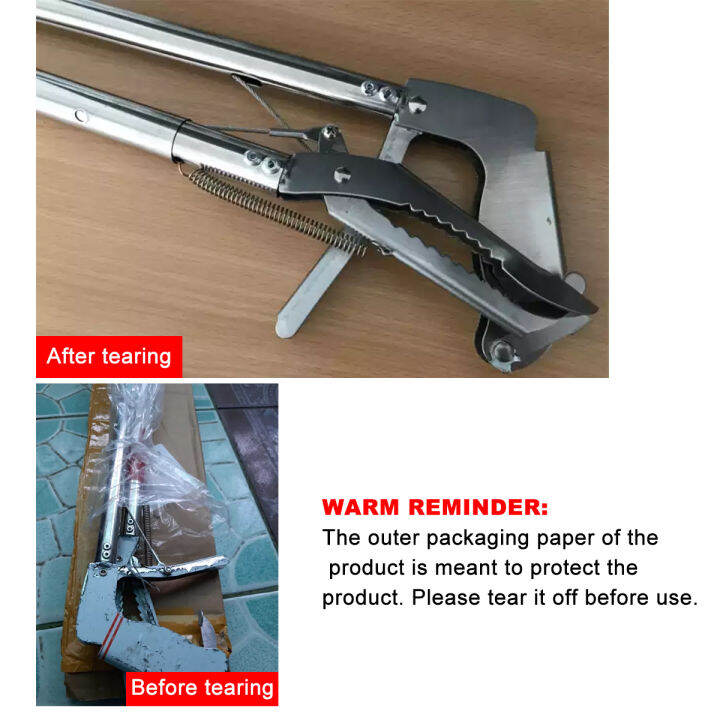 150cm 120cm Stainless Steel Snake Tongs Clamp Snake Stick Foldable ...